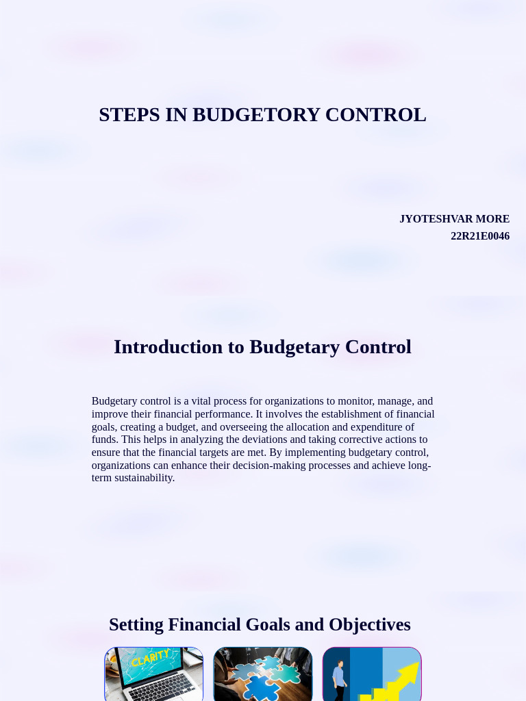 Budgetary Control: Key Steps Explained | PDF | Goal | Expense