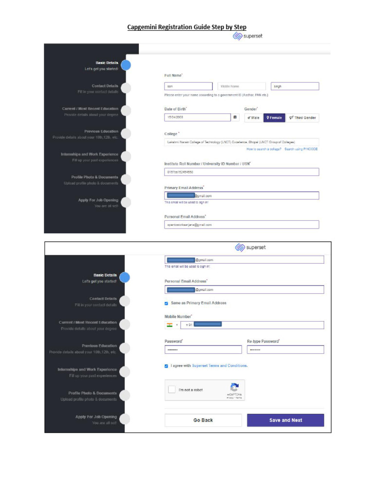Capgemini Registration Guide | PDF | Information Technology Management ...