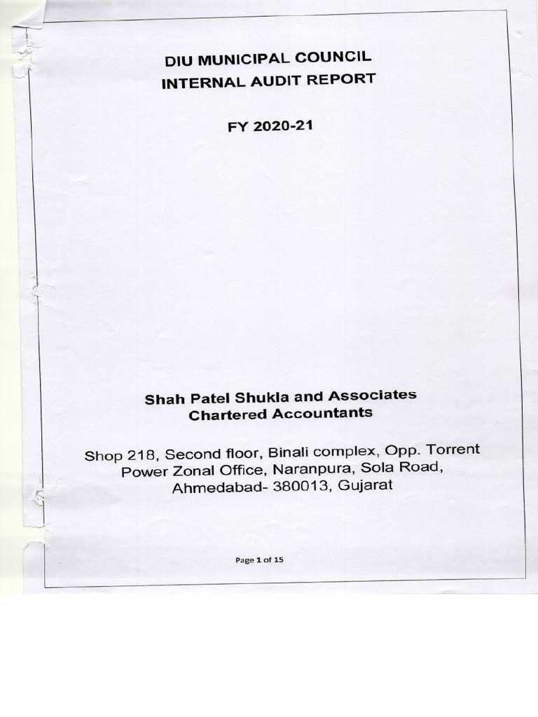 Internal Audit Report Reference | PDF