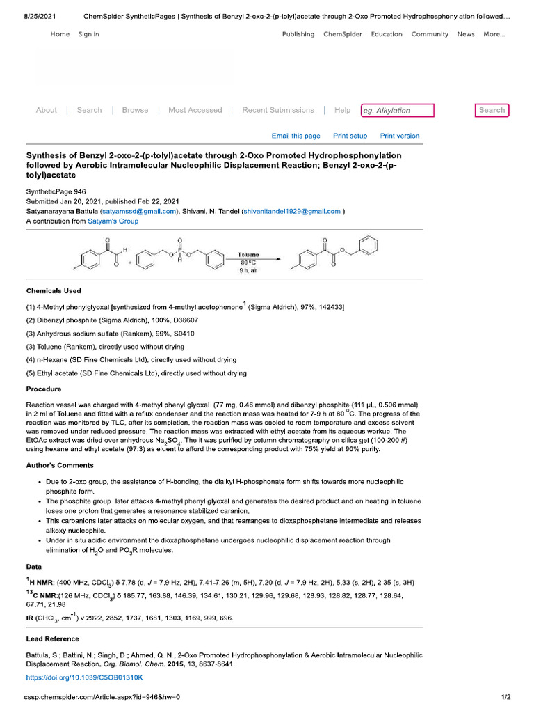 Chemspider 1 | PDF