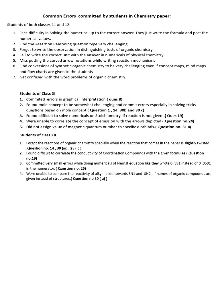 Common Errors | PDF