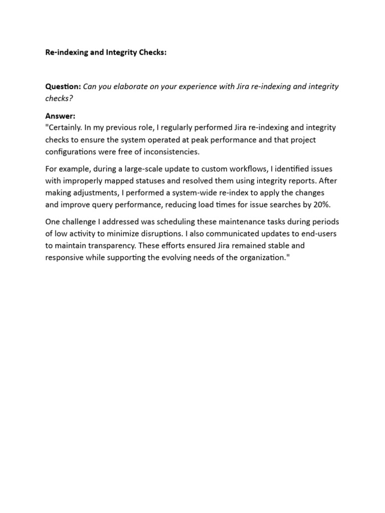 Re-Indexing and Integrity Checks | PDF