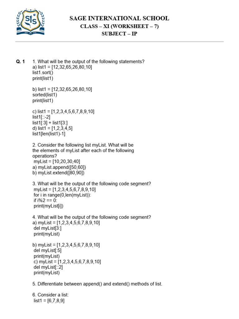 IP Worksheet Grade 11 | PDF