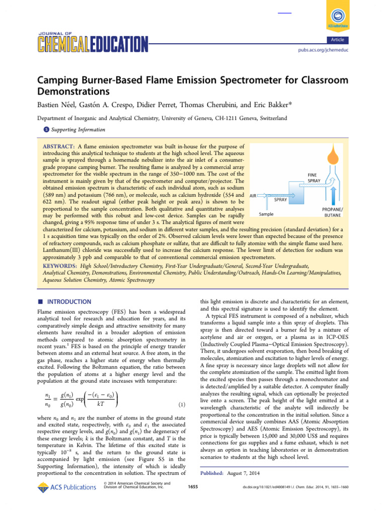Néel Et Al 2014 Camping Burner Based Flame Emission Spectrometer For ...