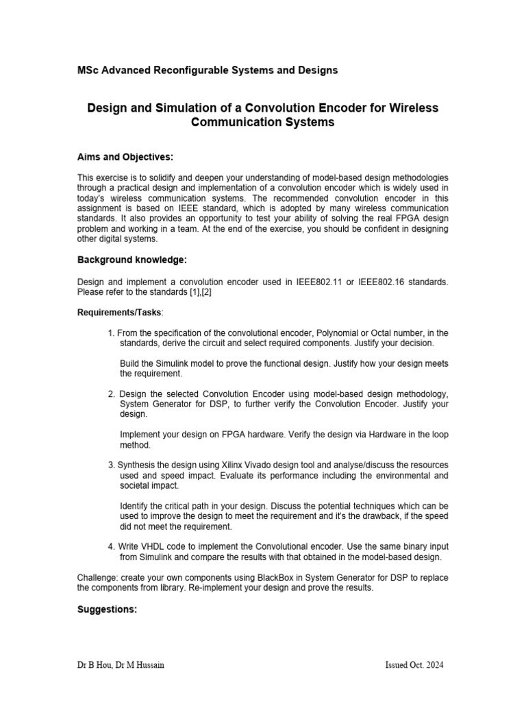 AssignmentInformation ConvolutionEncoder | PDF | Field Programmable ...