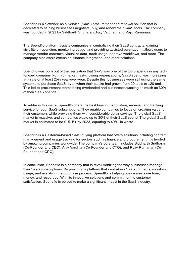 What Spendflo Does | PDF