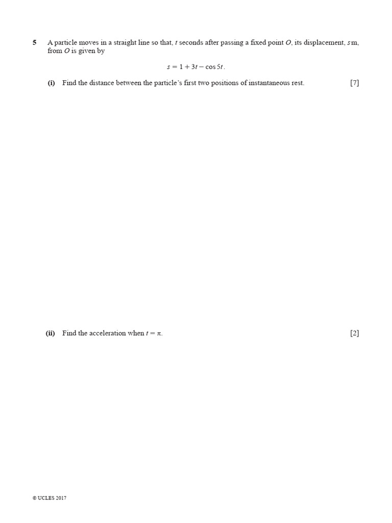 0606 Add Maths - C16 Kinematics P2 | PDF | Acceleration | Velocity