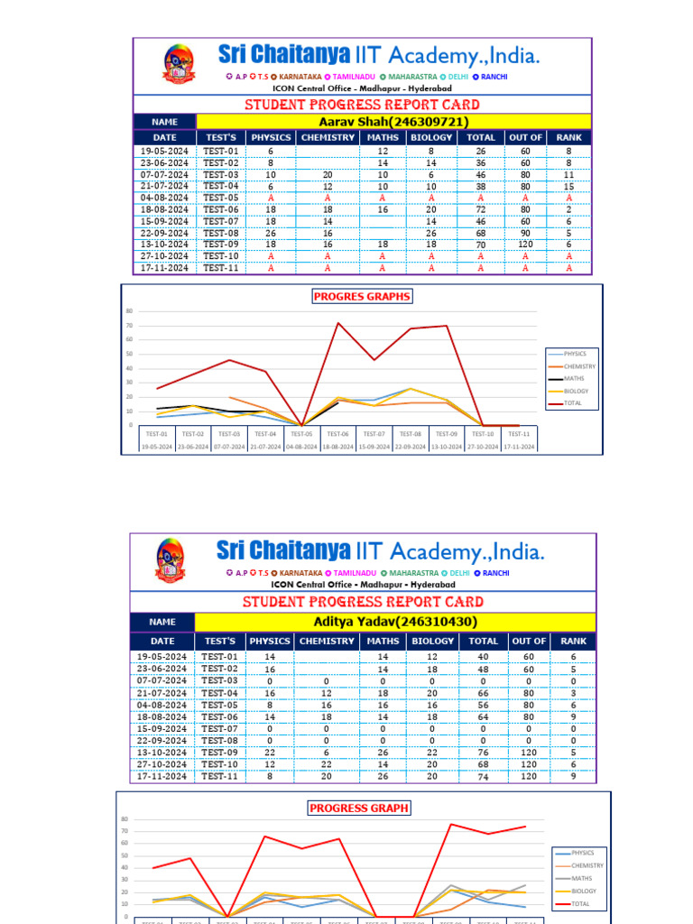 Student Progress Report Card 2024 | PDF | Natural Sciences | Physical ...