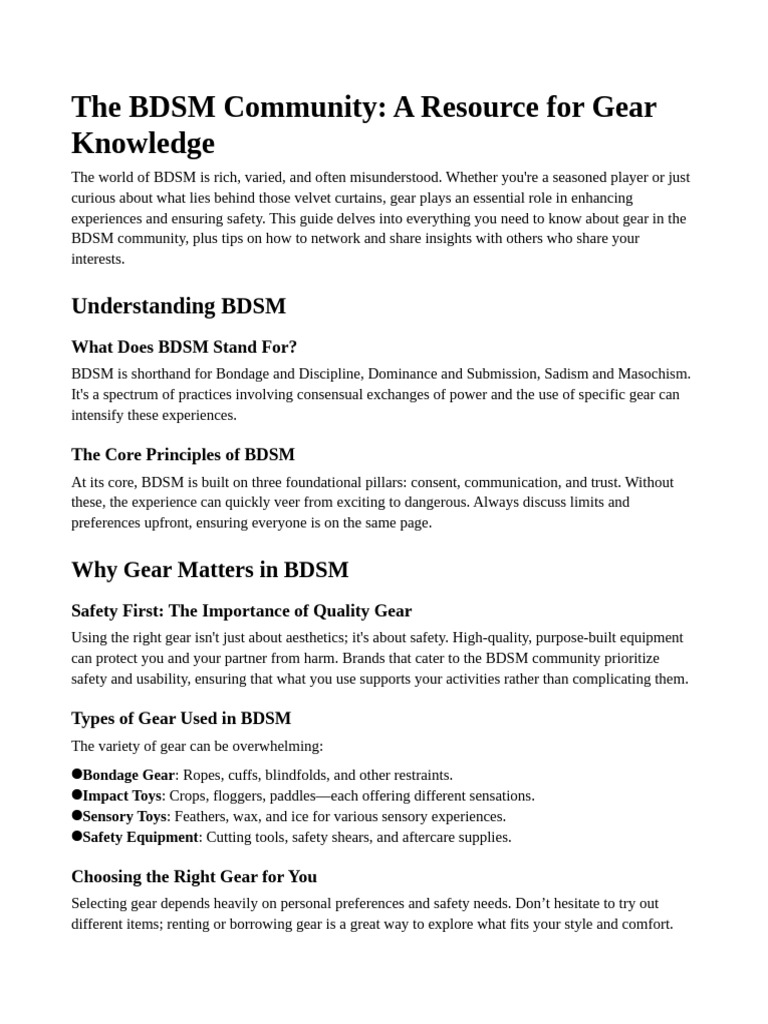 Resource for Gear | PDF | Bdsm | Sexology