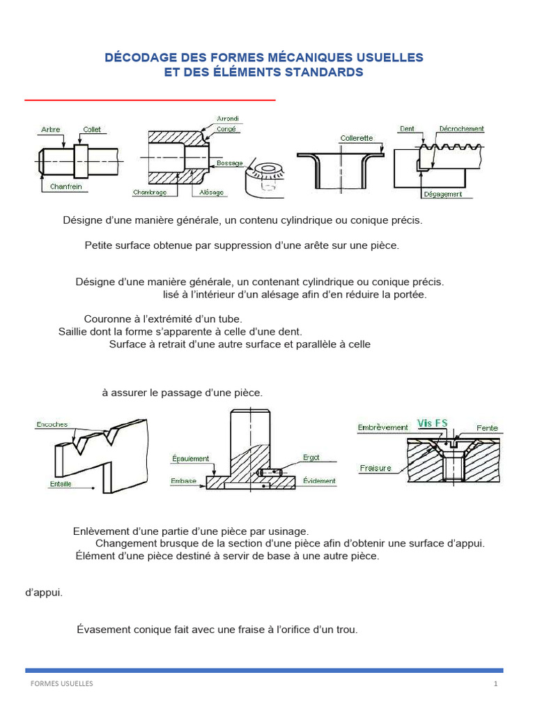 Formes Usuelles et Éléments Standards | PDF | Vis de fixation ...