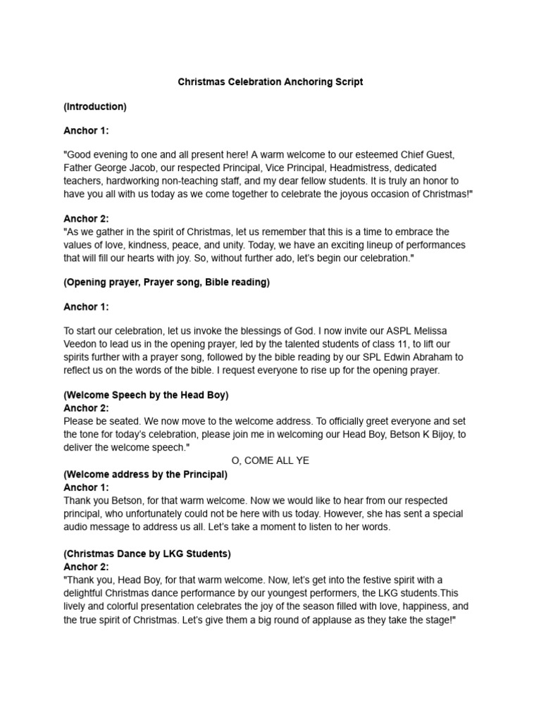 Christmas Anchor script | PDF | Christmas