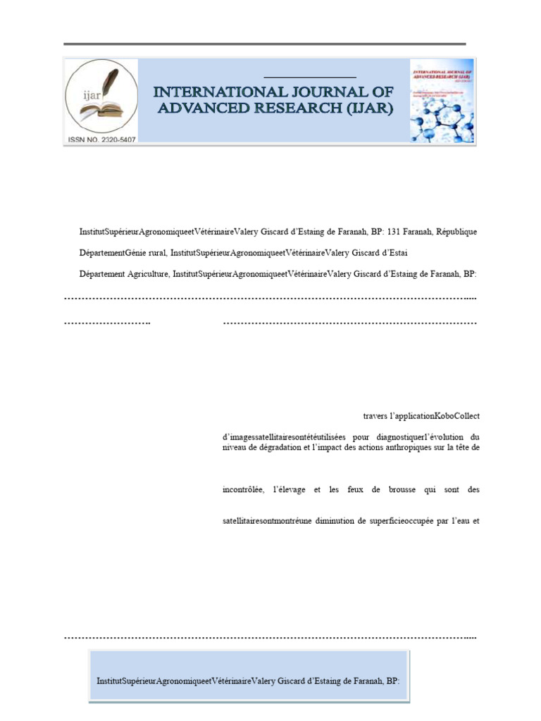 Diagnostic de la dégradation du Niger | PDF | Déforestation | Biodiversité