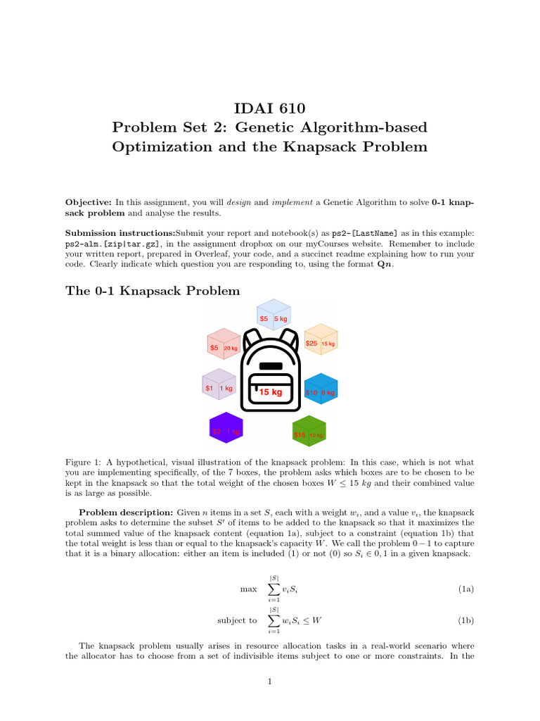 IDAI610_PS2_GAks | PDF | Genetic Algorithm | Mathematical Optimization