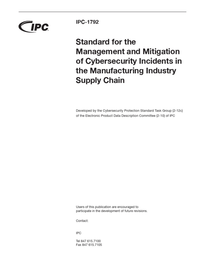 IPC-1792_TOC | PDF | Computer Security | Security