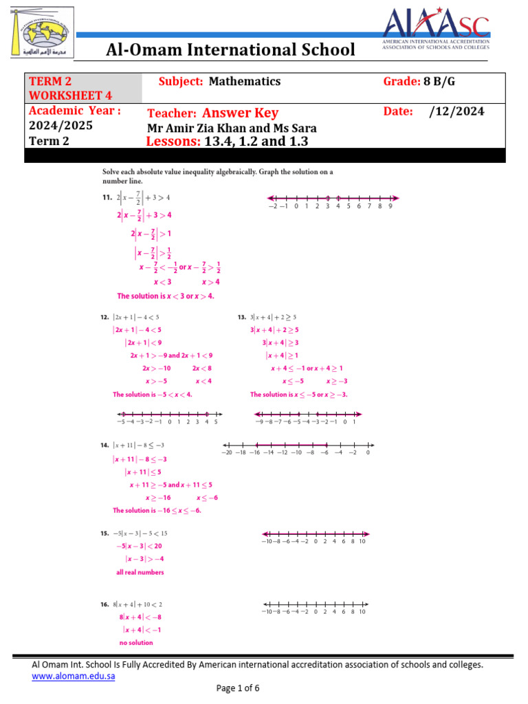 Grade 8 Quiz 4 T2 Reinforcement Sheet Answer Key | PDF | Mathematics ...