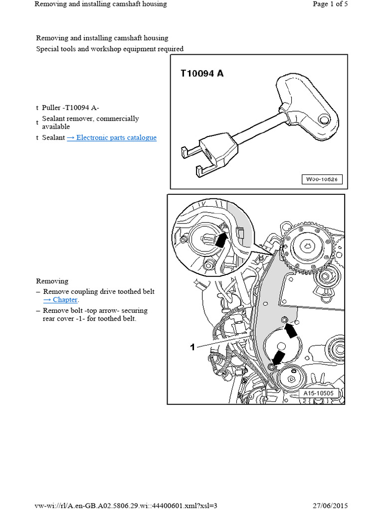 remove and install cam cover AUA | PDF | Engines | Internal Combustion ...