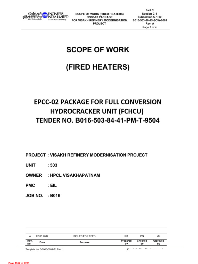 Scope of Work (Fired Heater) | PDF