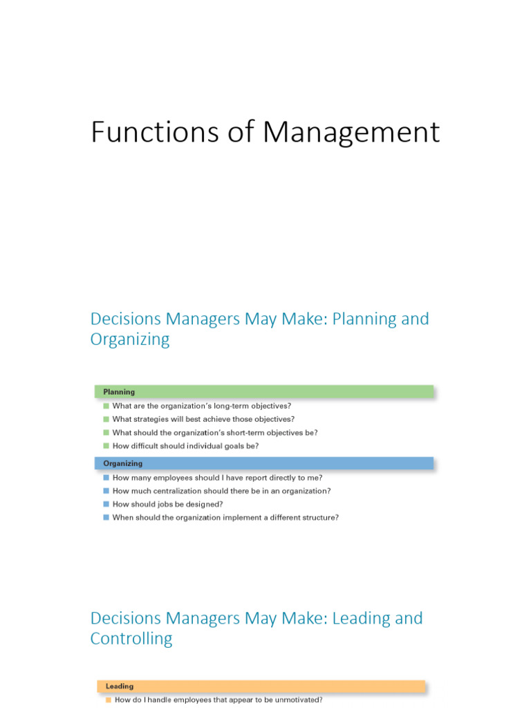 ._Functions_of_Management (3) | PDF | Goal | Business