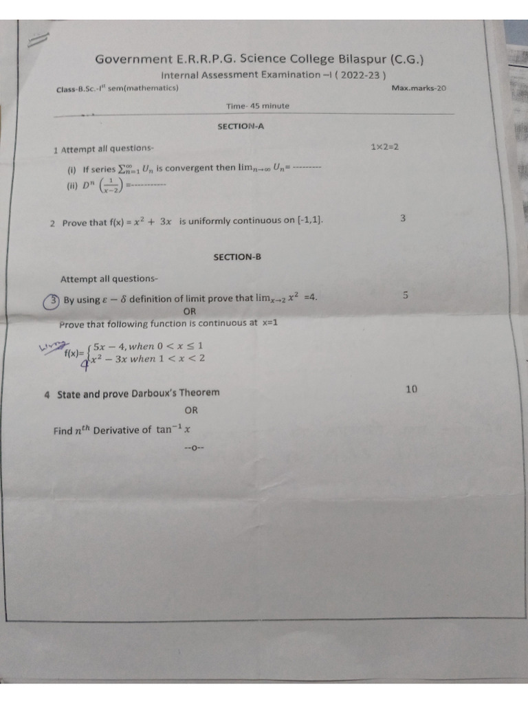 internal assessment exam 1 and 2 | PDF