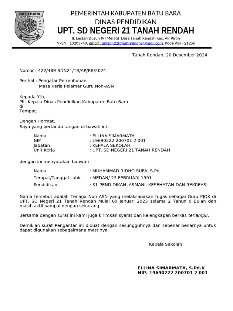 Surat Pengantar Ridho | PDF