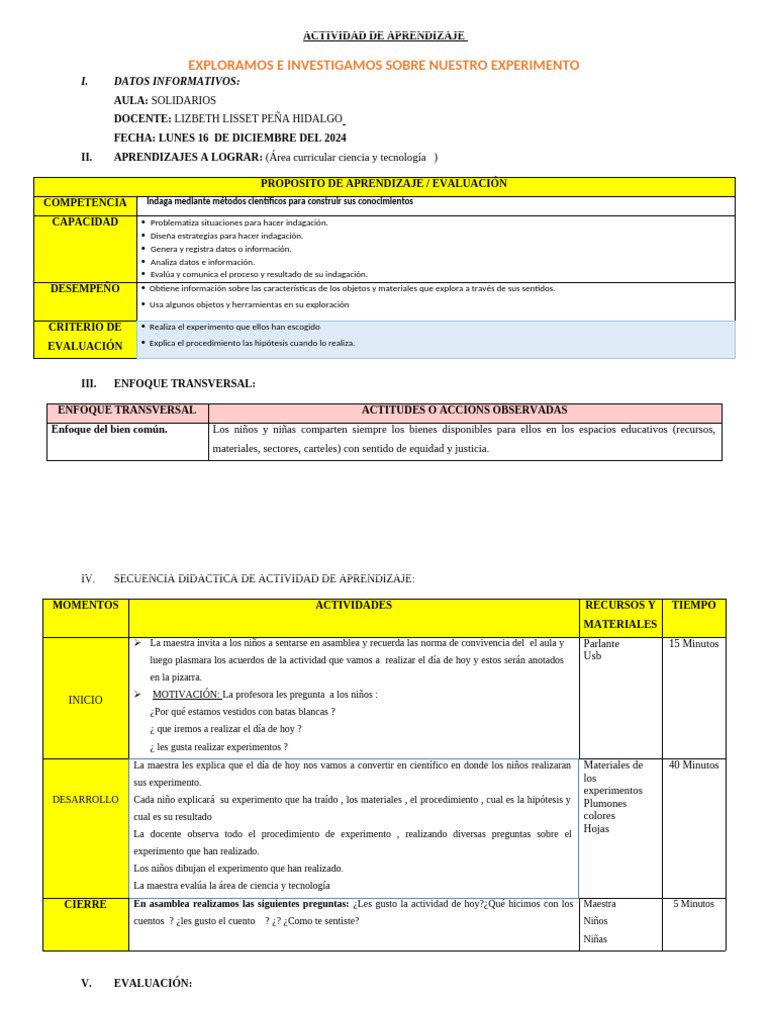 ACTIVIDAD DE APRENDIZAJE N 01 | PDF | Evaluación | Aprendizaje ACTIVIDAD DE APRENDIZAJE N 01 | PDF | Evaluación | Aprendizaje