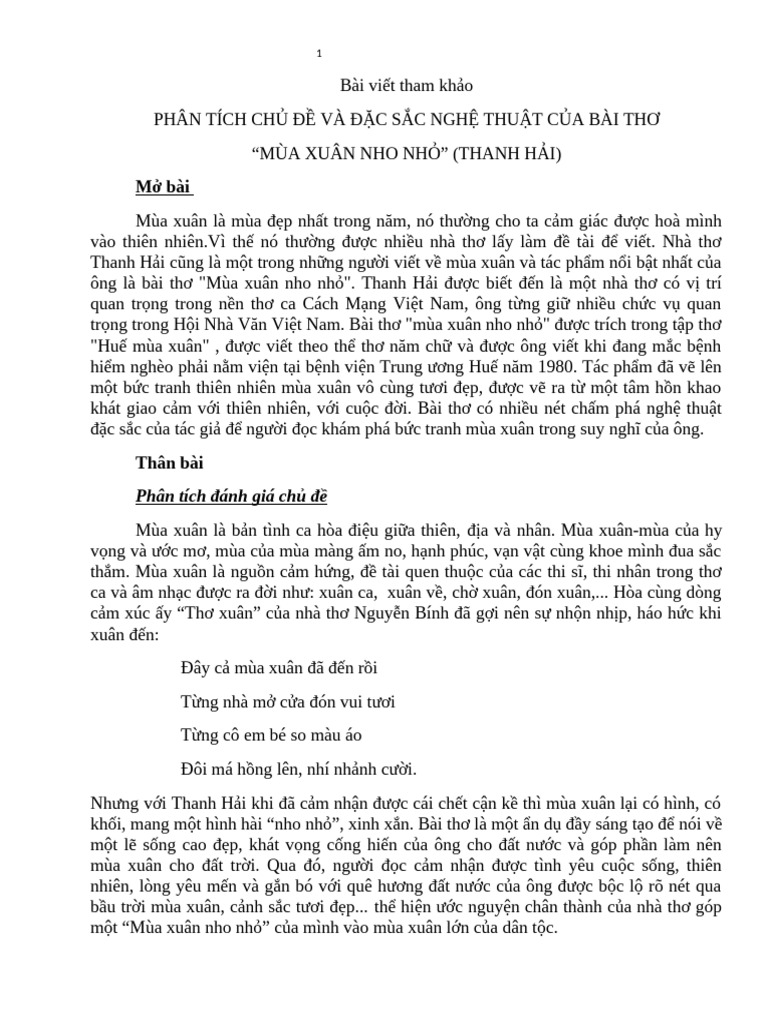 Phân Tích Đánh Giá Chủ Đề Và Đặc Sắc NT Của MXNN | PDF