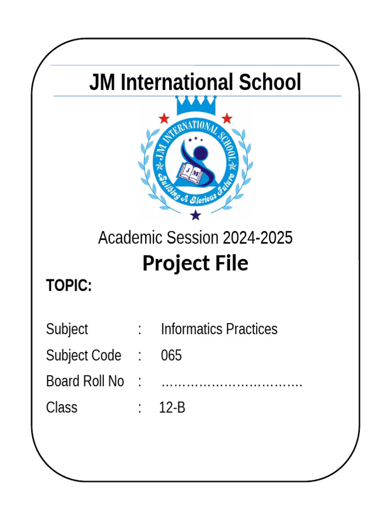 Cover Page For Project File | PDF