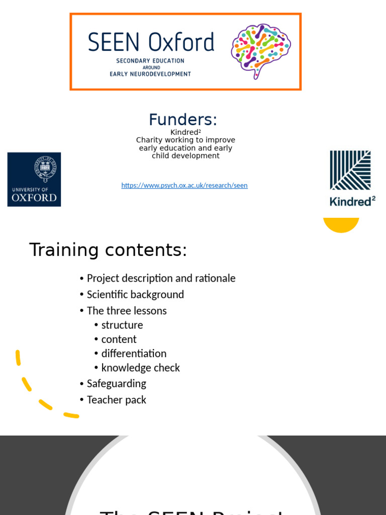 SEEN Project: Early Education Pilot | PDF | Neuron | Infants