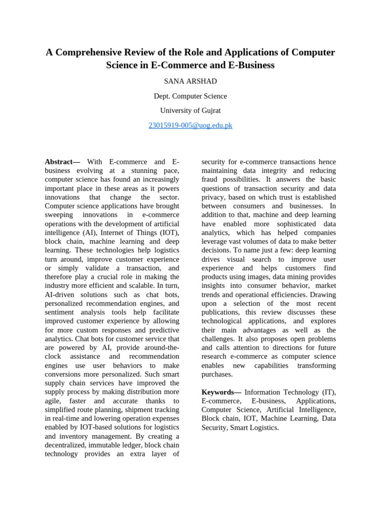 Application of Computer in E-Commerce Sana 005 MS 3rd SEM 2024 21 OCT ...