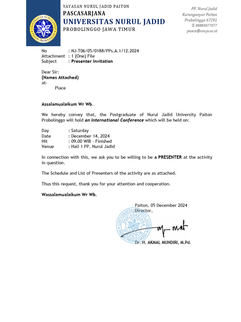 Invitation to International Conference | PDF