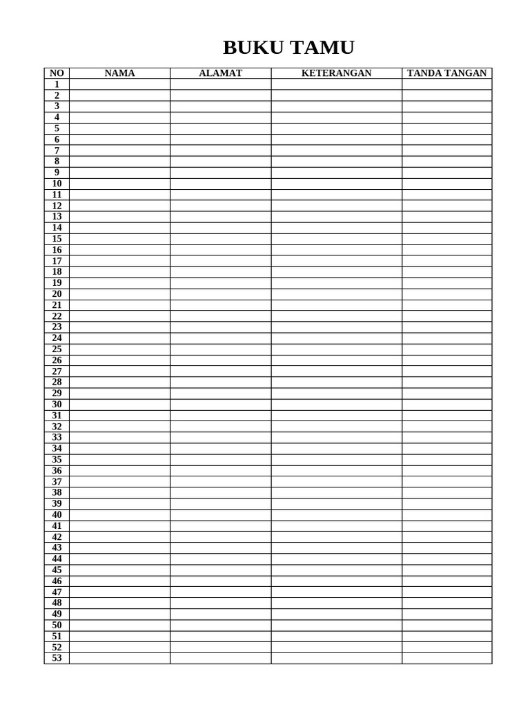 Buku Tamu | PDF