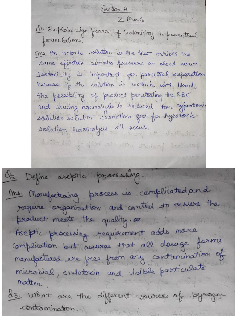 Unit -4 Question bank industrial pharmacy | PDF Unit -4 Question bank industrial pharmacy | PDF