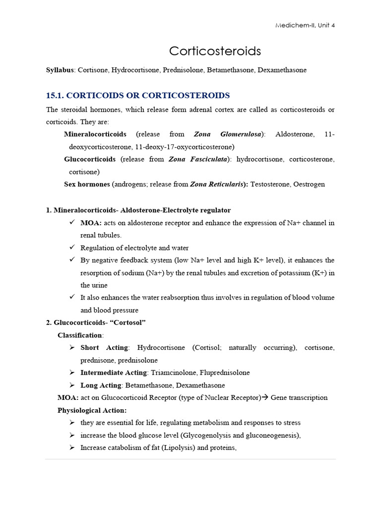 CORTICOSTEROID | PDF | Cortisol | Glucocorticoid