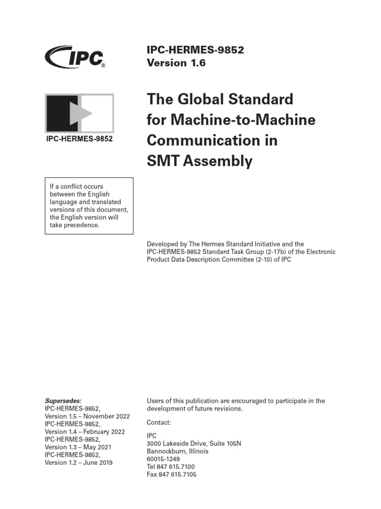 IPC HERMES 9852 Version 1.6 - TOC | PDF | Printed Circuit Board | Computing