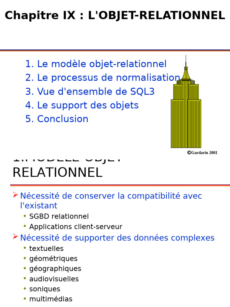 Modèle Objet-Relationnel et SQL3 | PDF | SQL | C