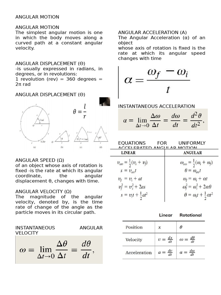 Angular Motion | PDF