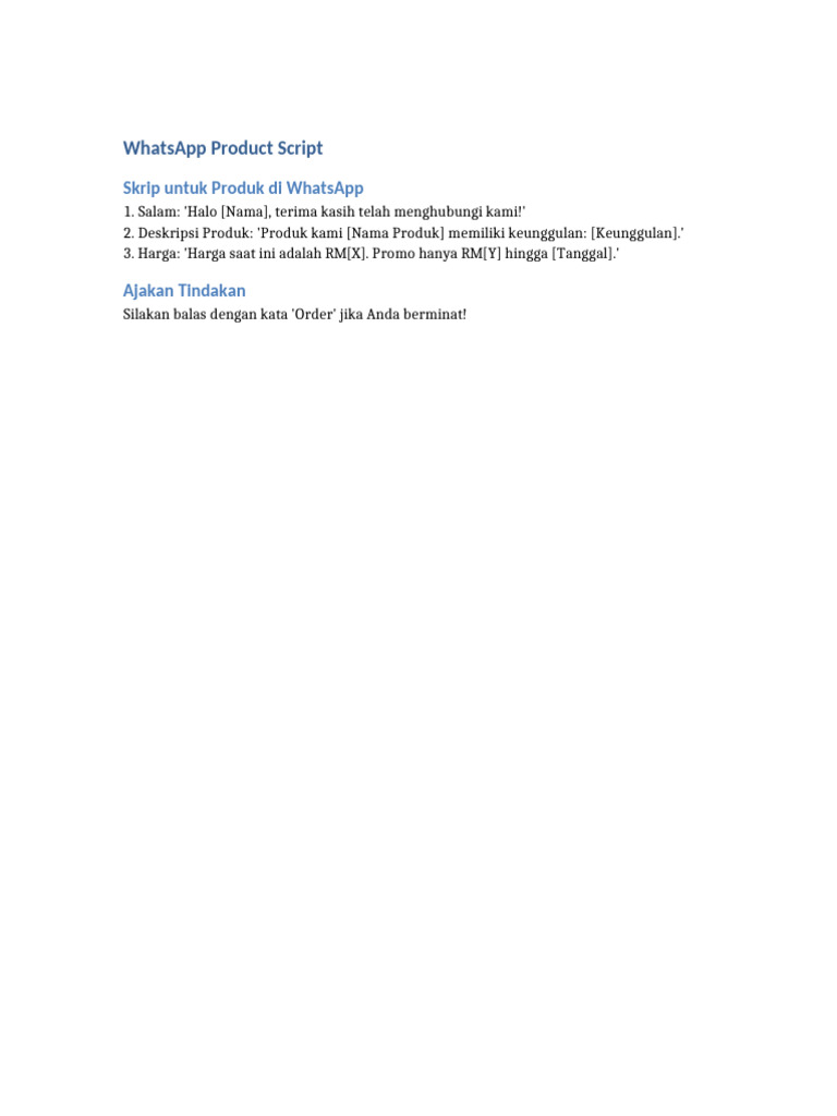 WhatsApp Product Script | PDF