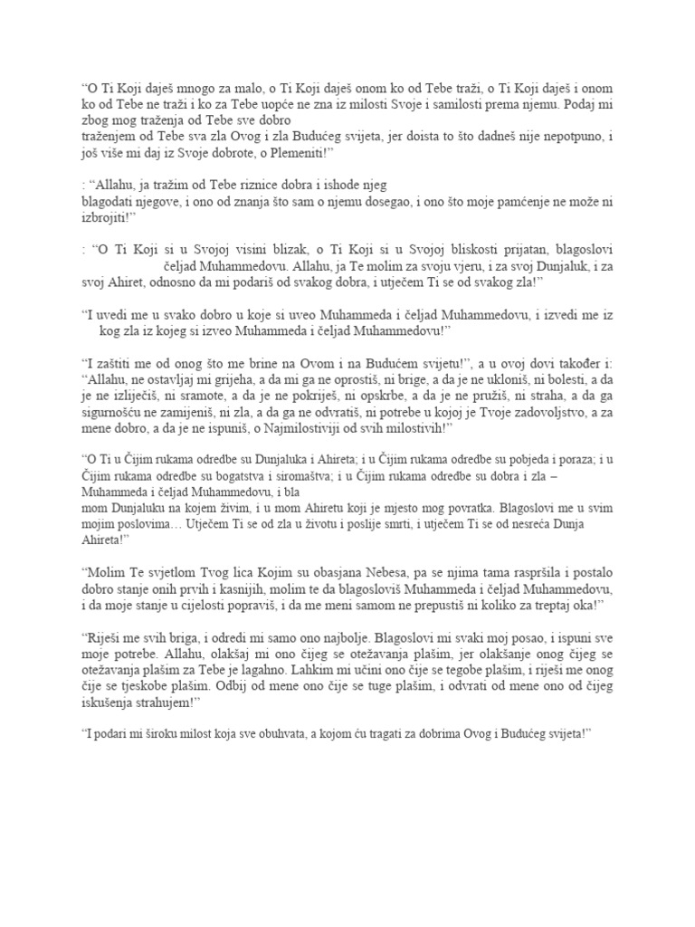 DOVA Covjeka Za Sebe-AHD-Zijaret Imam Huesjn-Kumejlova | PDF