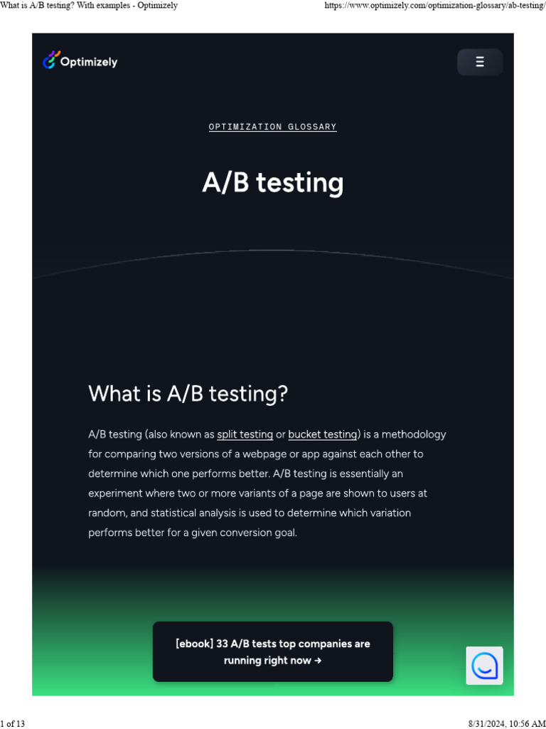 What Is A - B Testing - With Examples - Optimizely | PDF | It Service ...