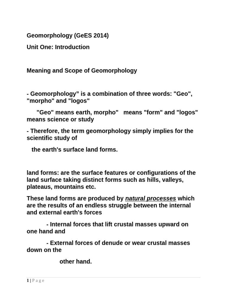 Geomorphology | PDF | Sedimentary Rock | Igneous Rock