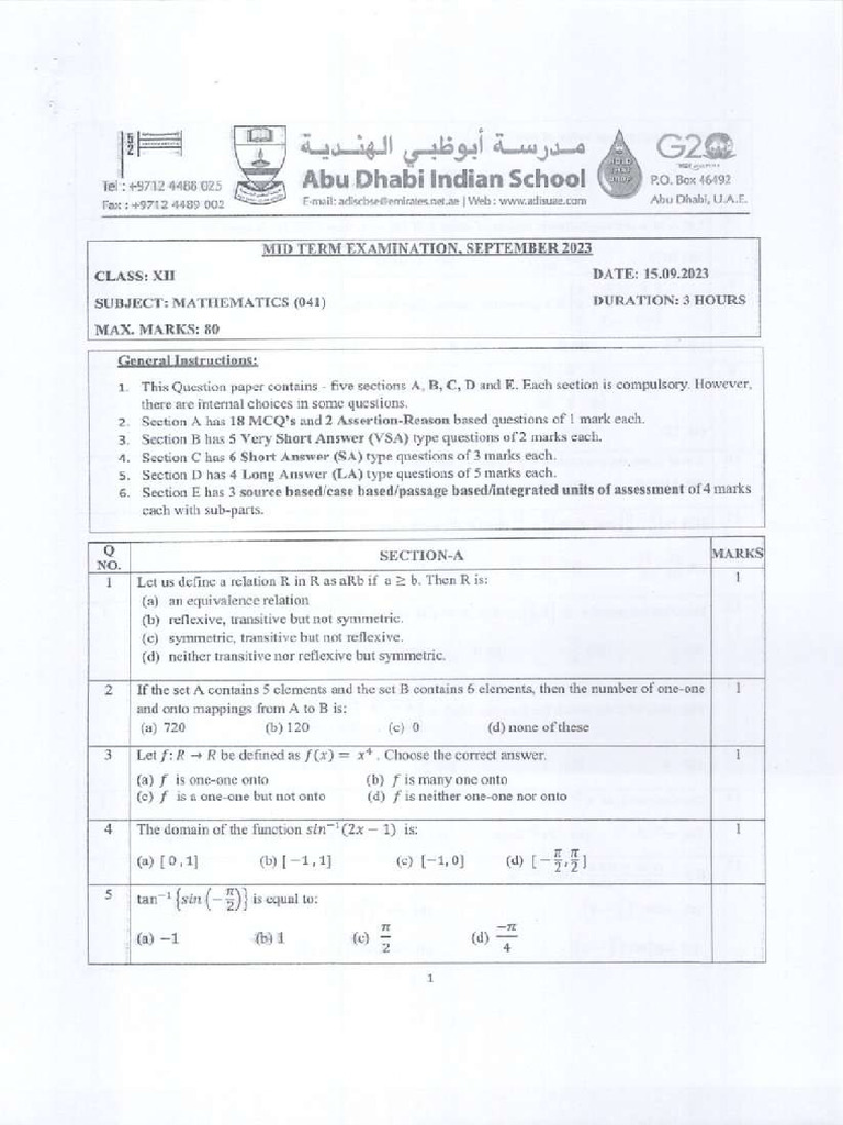 Mathematics'23 (3yrs) | PDF