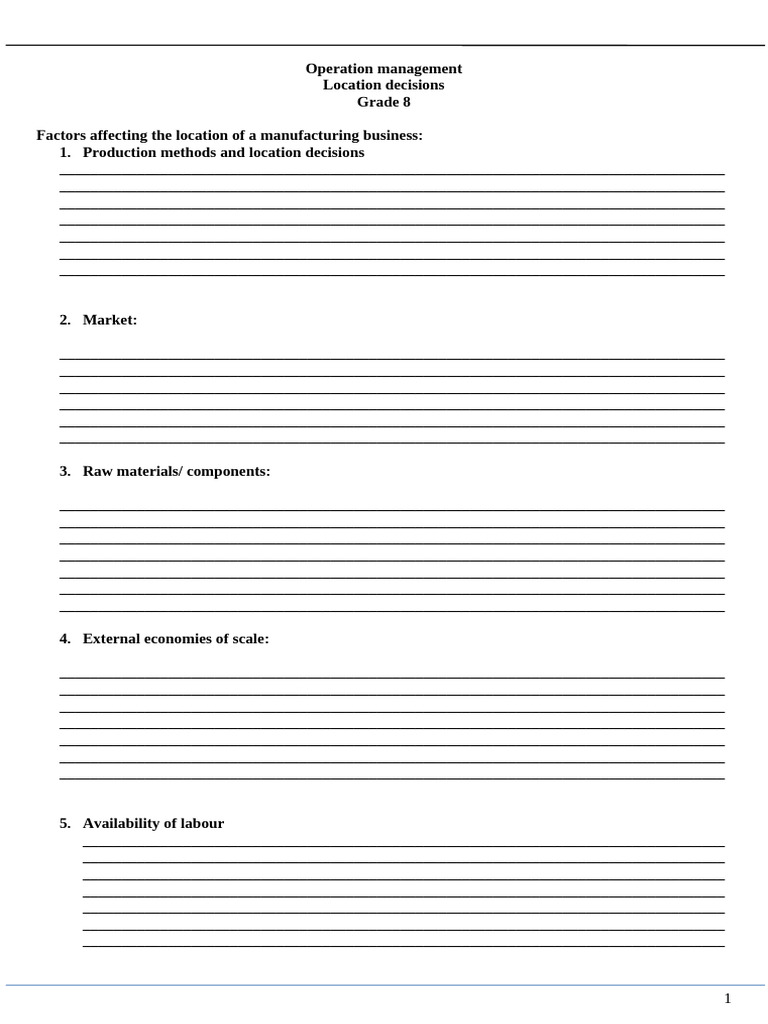 Unit 4-20 Location Decisions | PDF | Economics | Economies