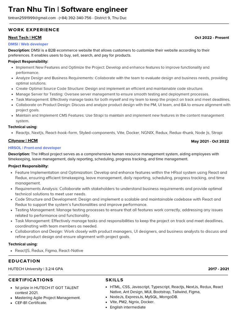 Web Developer Profile: Skills & Experience | PDF | Systems Architecture ...