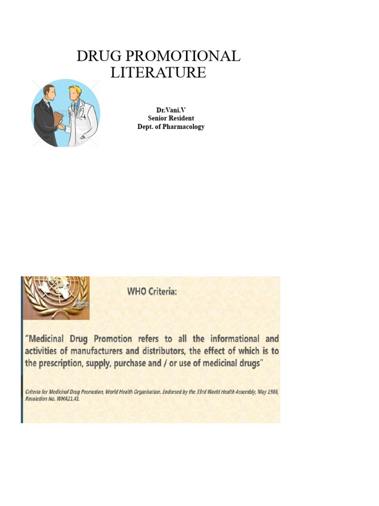Drug Promotional Literature Overview | PDF | Generic Drug | Clinical ...