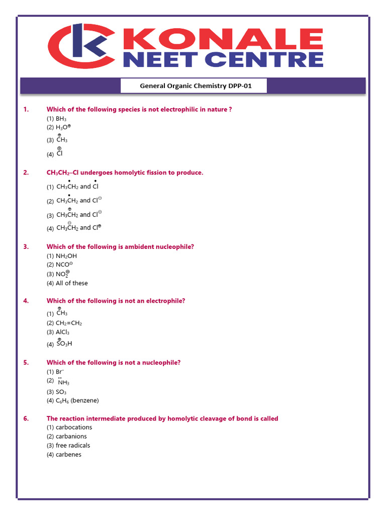 GOC DPP 01 To 19 Without Answers | PDF | Aromaticity | Methyl Group