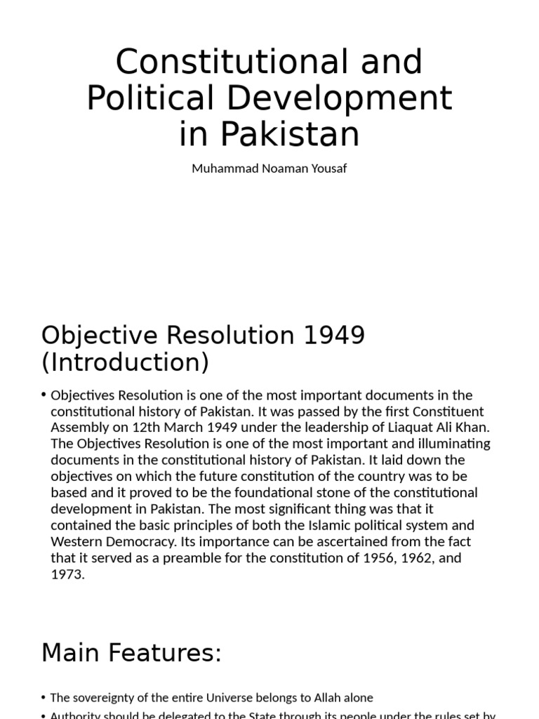 Constitutional and Political Development in Pakistan | PDF | Sharia ...