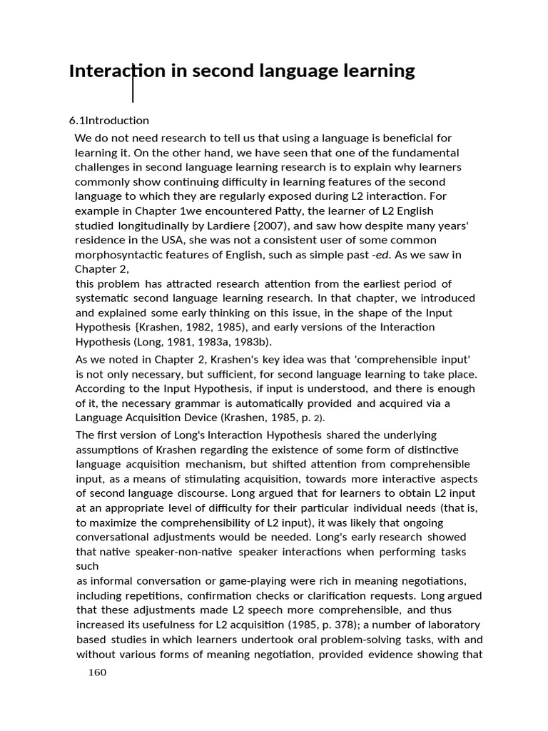 Second LLT Chapter 6 Ocr | PDF | Second Language | Second Language Acquisition