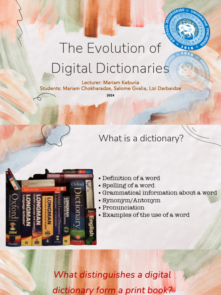 Digital Dictionaries: A Modern Overview | PDF