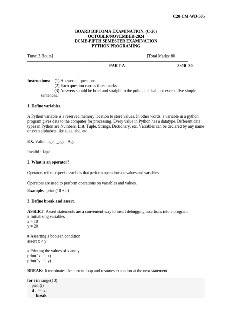 PYTHON 505 | PDF | Variable (Computer Science) | Data Type