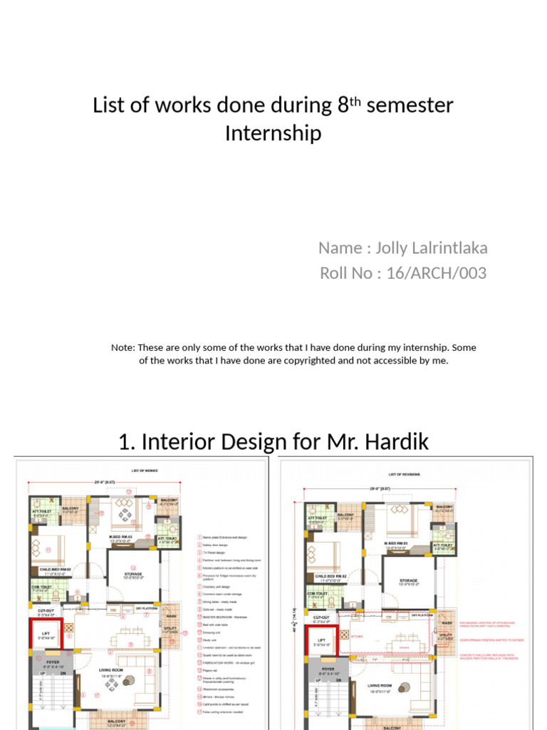 List of Works Done During 8th Semester Internship | PDF
